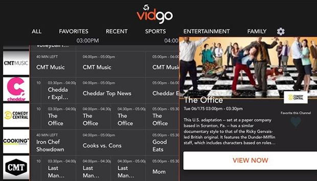El servicio de streaming Vidgo lanza la plataforma en español VidgoMás ...